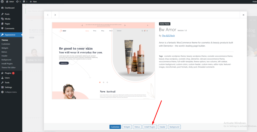 Amor WordPress Theme Documentation - BZOTech
